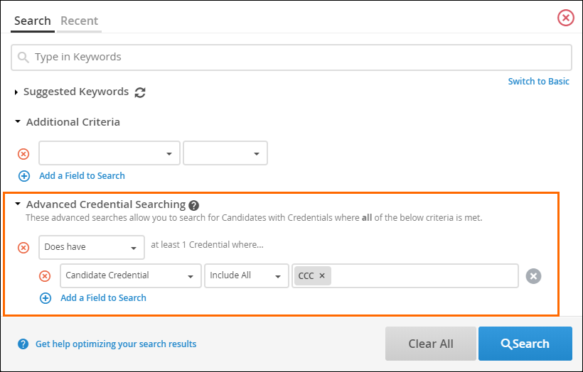 Advanced Credential Searching