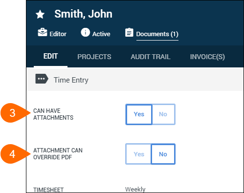 Allowing Attachments on Timesheets