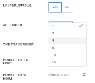 Changing the Increments Used for Time Entry