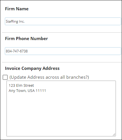 Company Information Settings