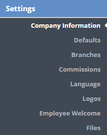 Company Information Settings