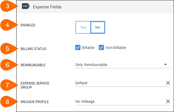 Editing Expense Settings for a Placement