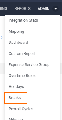 Entering Break Information