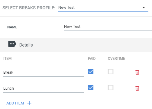 Entering Break Information