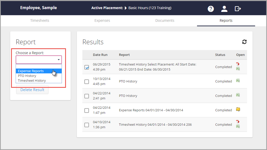 Printing Expense Reports