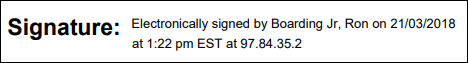 Signature Text Fields