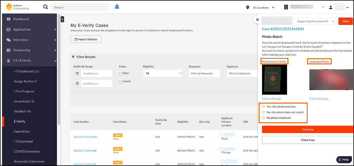 E-Verify Photo Matching